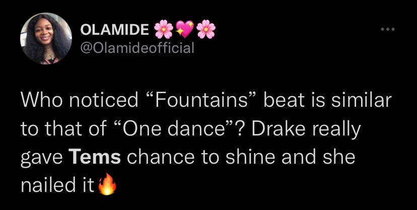 Reactions Trail Tems Feature on Drake's New Song, Fountain