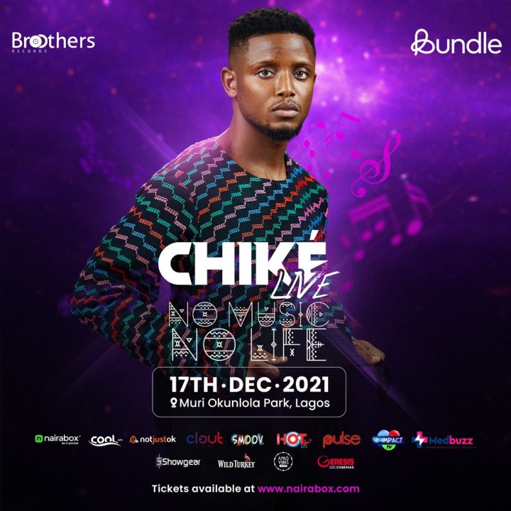 Chike Set to Headline 'No Music No Life' Live Concert in Lagos