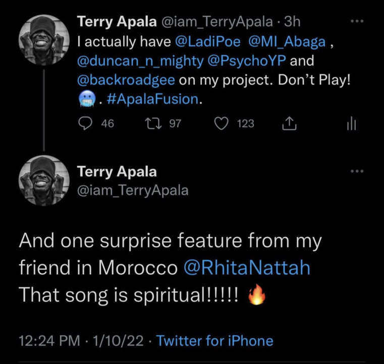 Terry Apala Names M.I Abaga, Others as Guests On His Upcoming Album