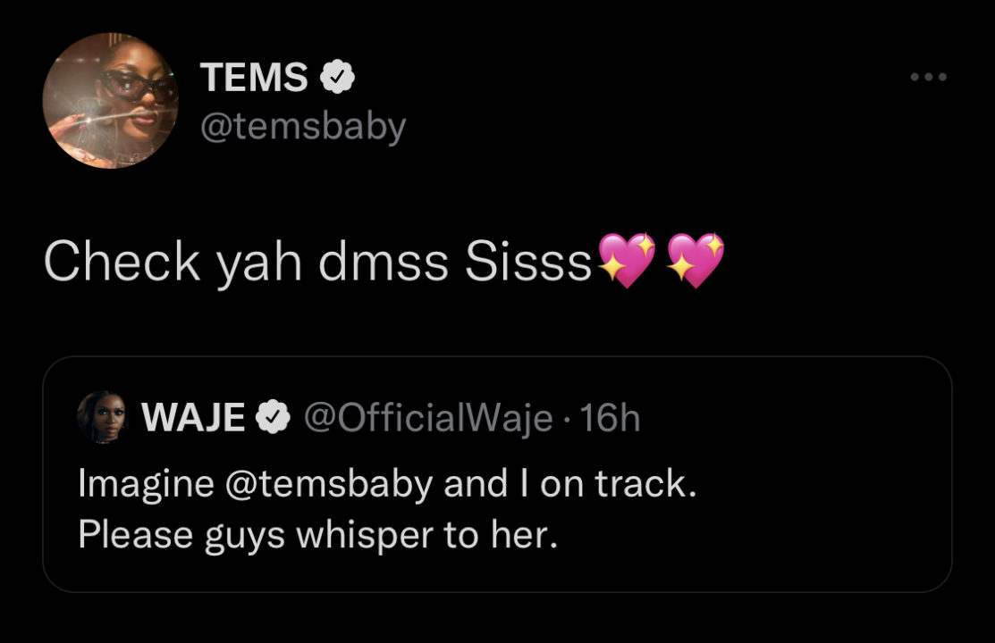 See Tems Response To Wajes Request For A Collab