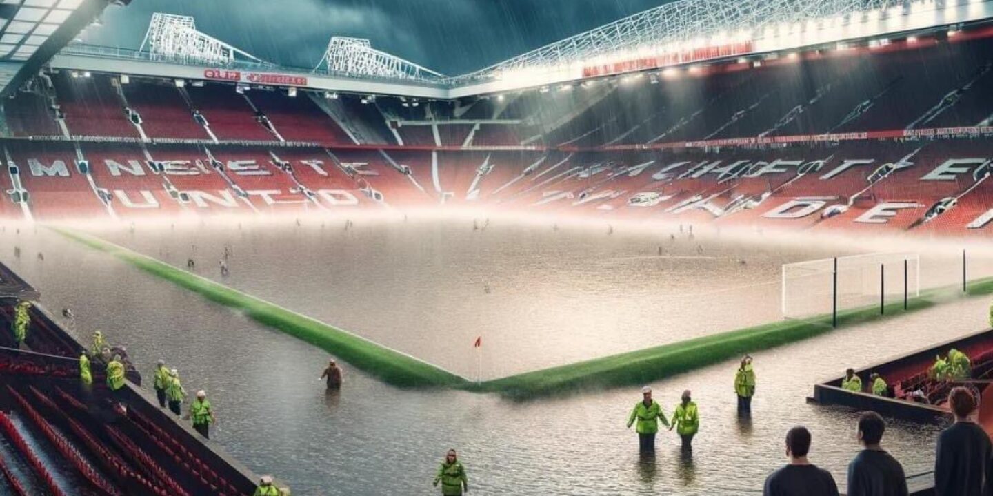 Arsenal's dressing room in floods at Old Trafford | Notjustok