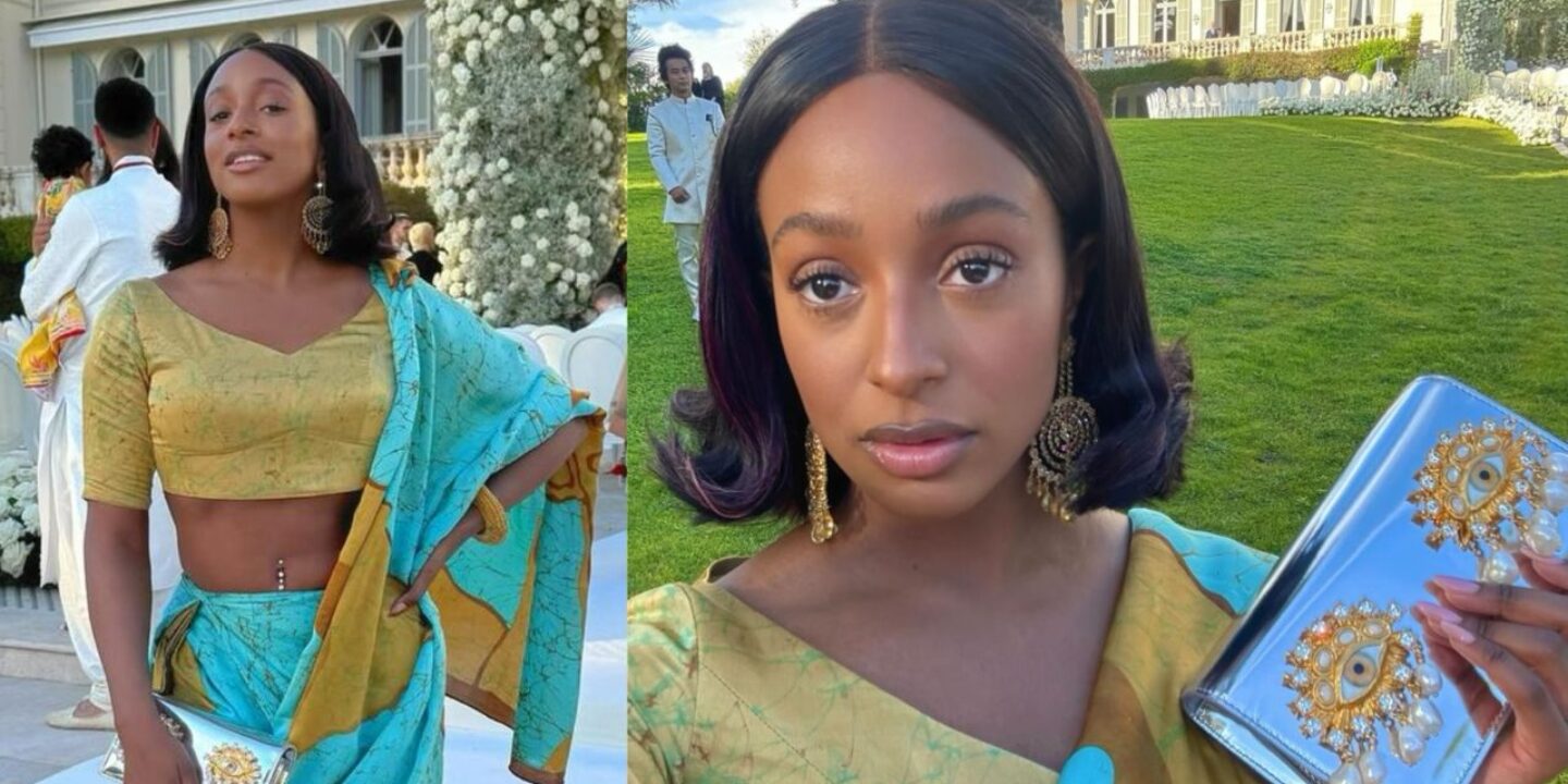 DJ Cuppy stuns in lovely outfit at Indian wedding | Notjustok
