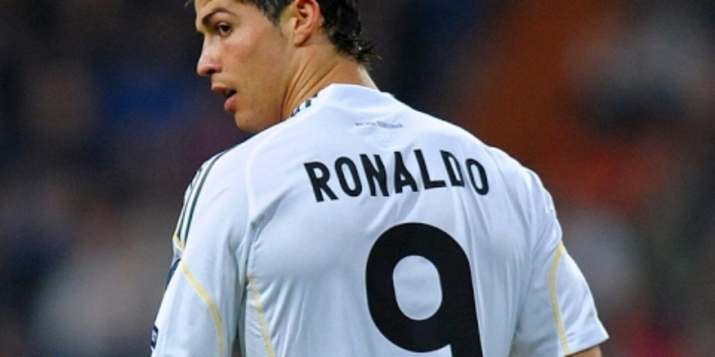 How many jersey numbers did Cristiano Ronaldo wear at Real Madrid?